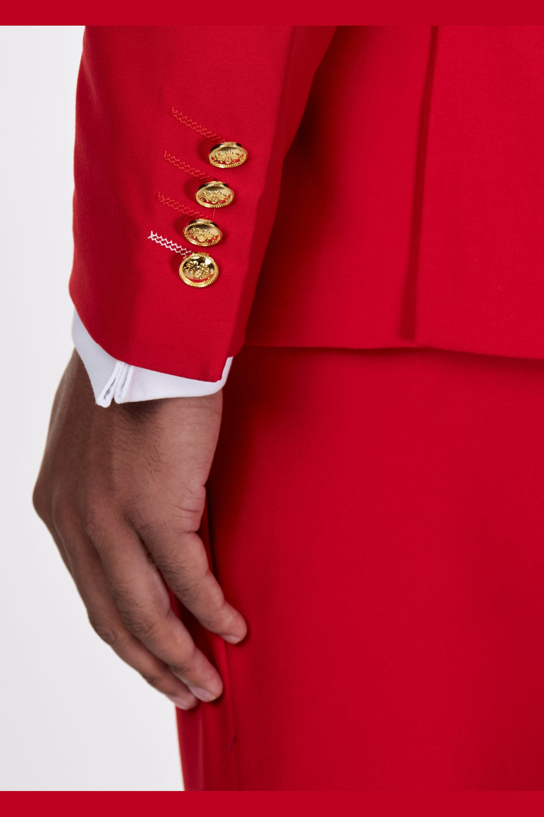 Mens Red Double Breasted Gold Button Jacket Tailored Fit Blazer – XPOSED