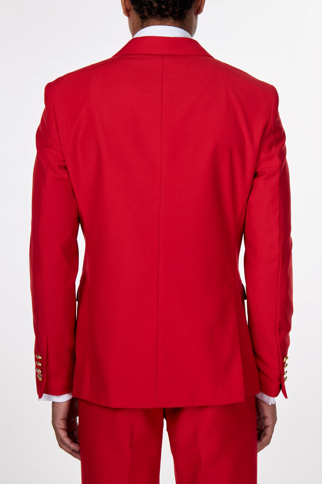 Mens Red Double Breasted Gold Button Jacket Tailored Fit Blazer – XPOSED