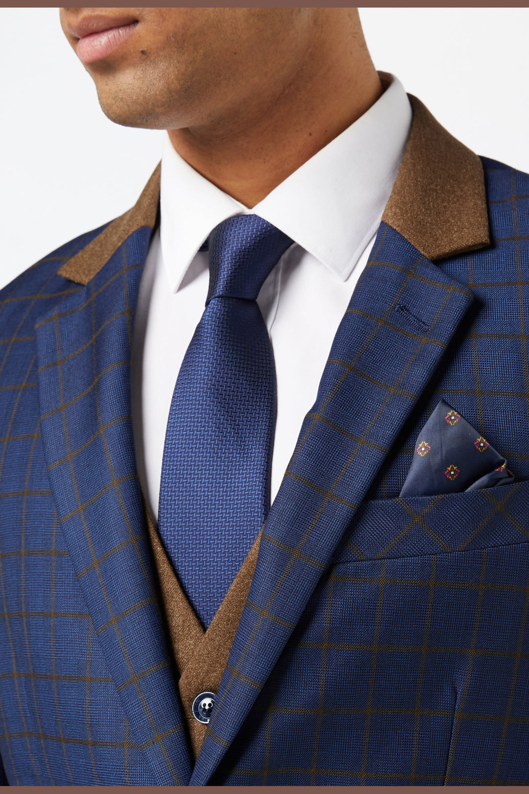 FALCO BLUE GRID CHECK JACKET AND WAISTCOAT – XPOSED