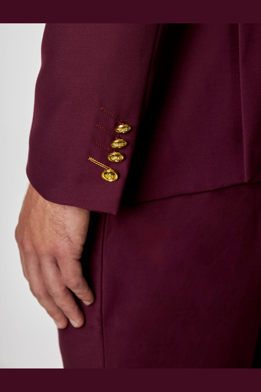 MAROON DOUBLE BREASTED GOLD BUTTON JACKET WEDDING PARTY BLAZER SMART ...