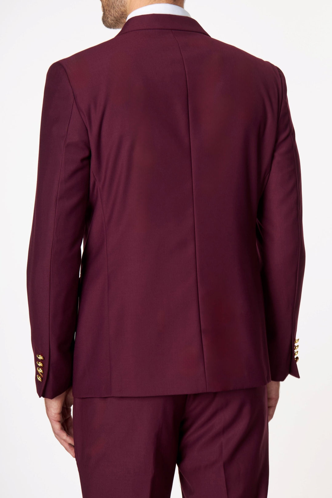 MAROON DOUBLE BREASTED GOLD BUTTON JACKET WEDDING PARTY BLAZER SMART ...