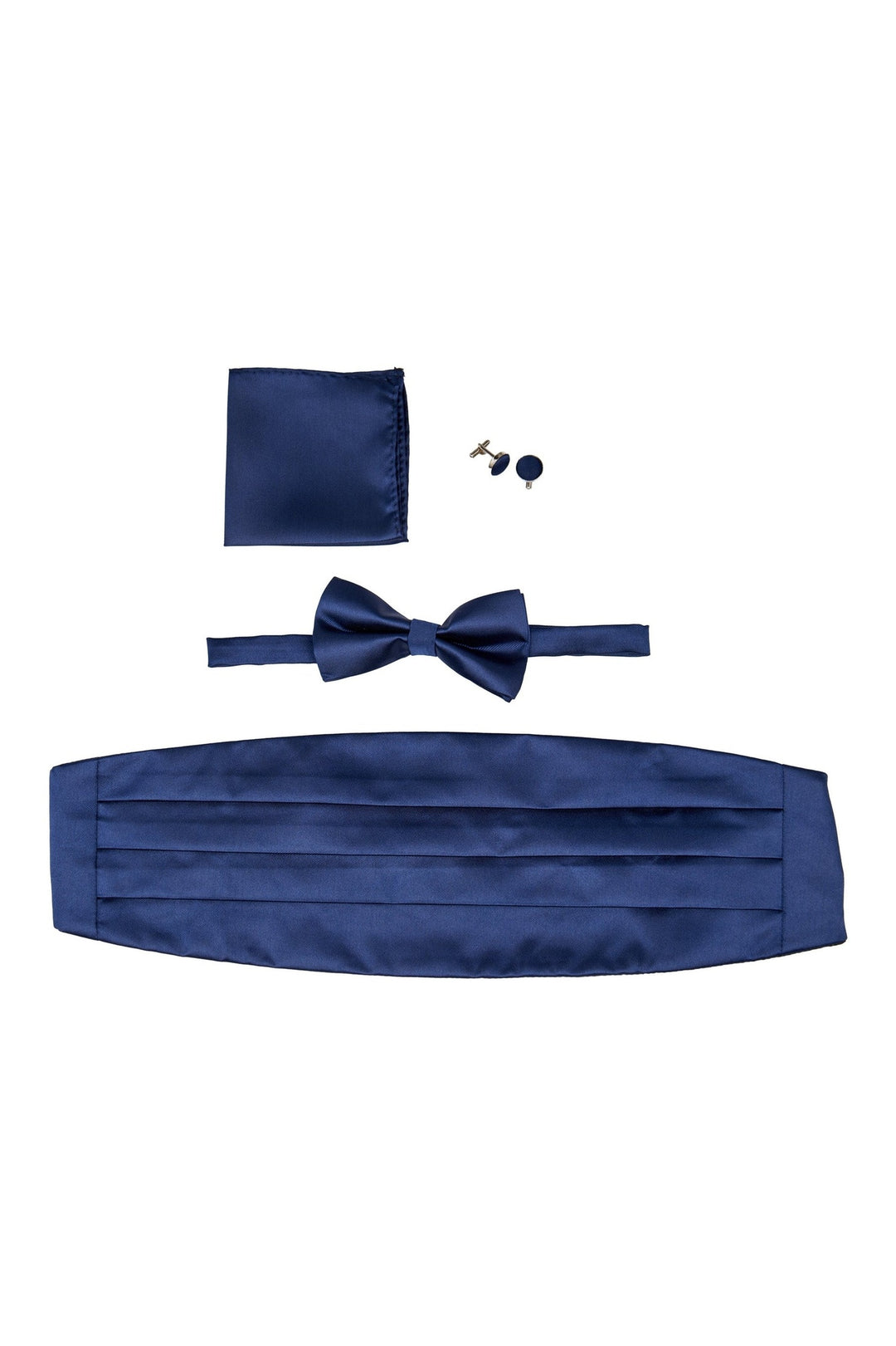 Mens Pre tied Cummerbund Bow Tie Pocket Square Cufflinks 4 Pcs Gift Set – XPOSED