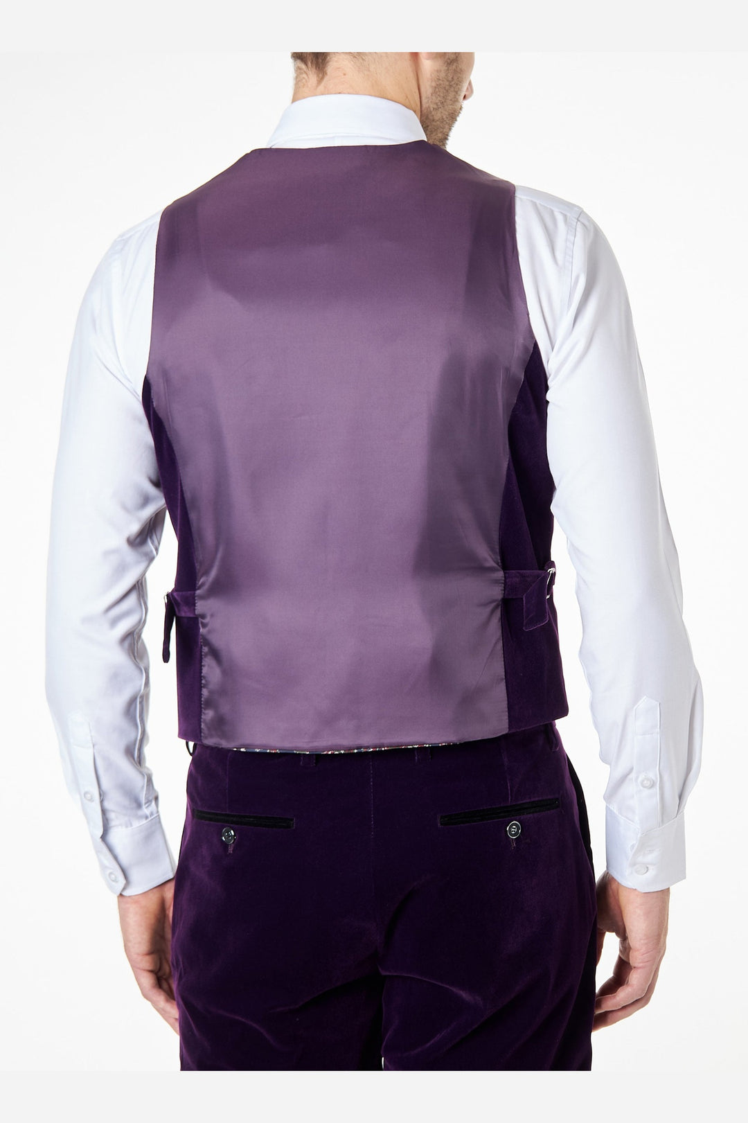 RICKY Purple Velvet Plain Waistcoat – XPOSED