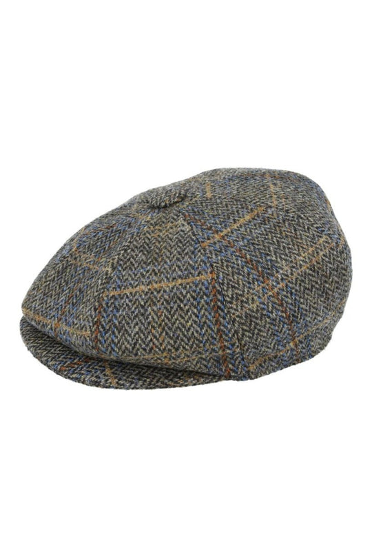 Mens Grey Brown Wool Herringbone Newsboy Cap Heritage Bakerboy Peak Hat – XPOSED