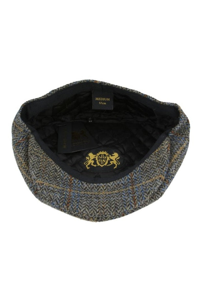 Mens Grey Brown Wool Herringbone Newsboy Cap Heritage Bakerboy Peak Hat – XPOSED