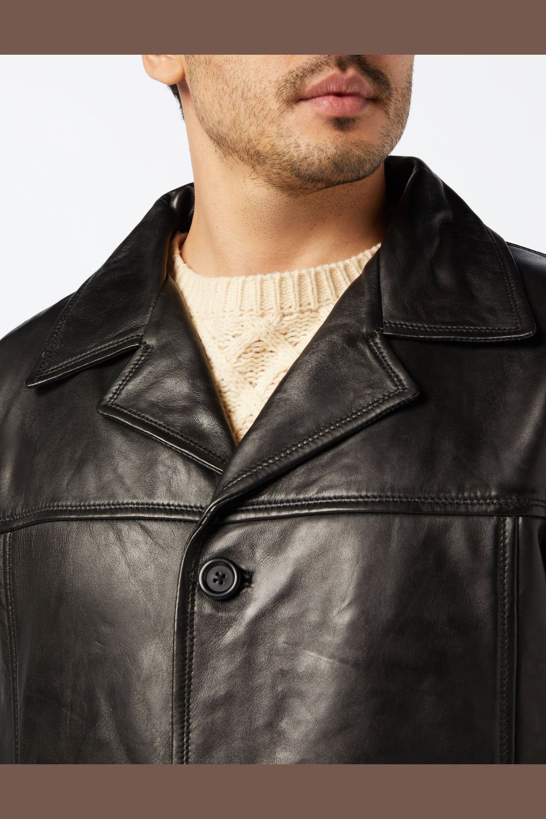 MEN'S BLACK REAL LEATHER REEFER JACKET – XPOSED