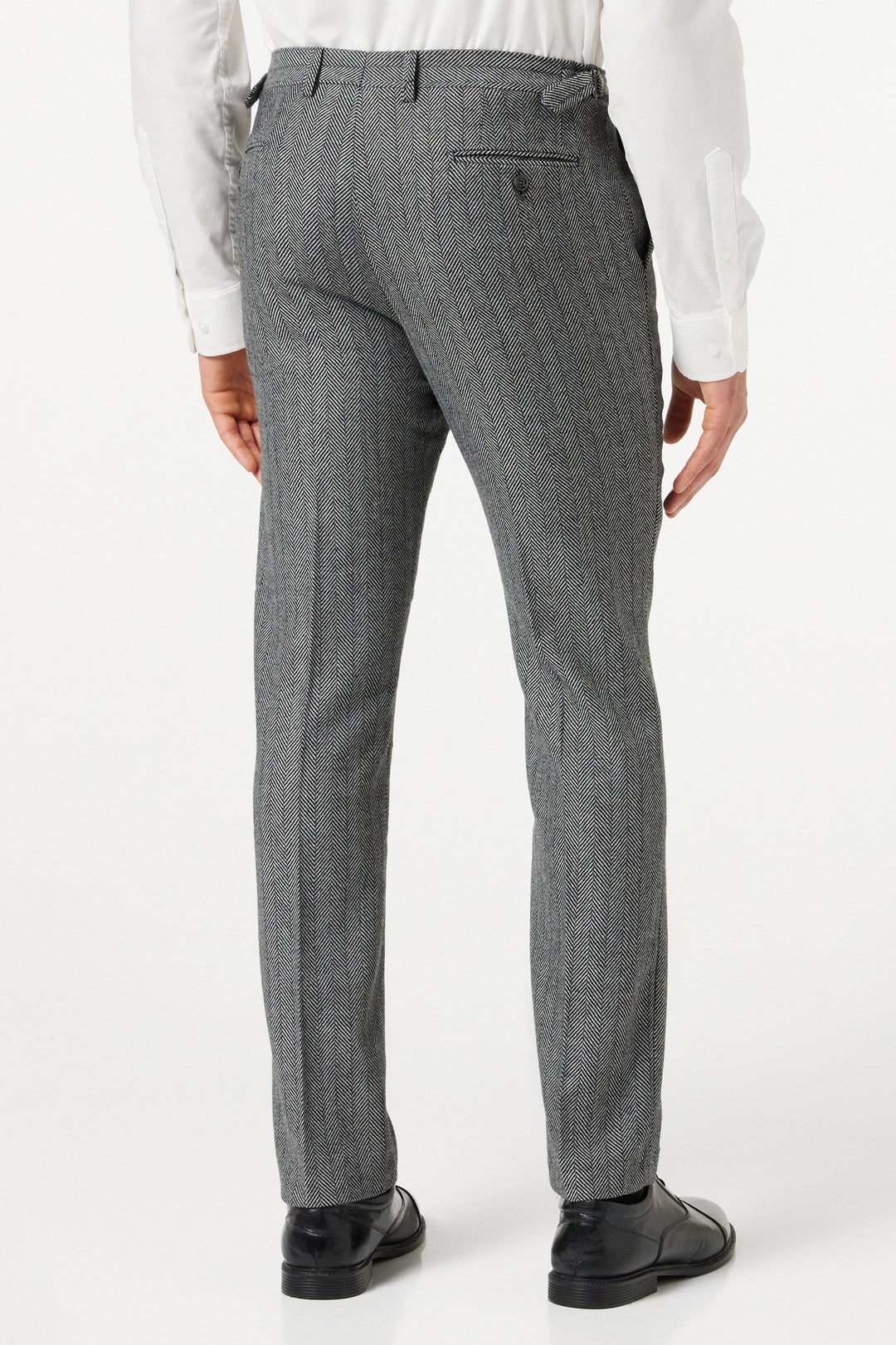 Tyler - Mens Light Grey Retro Tweed Herringbone Trouser – XPOSED
