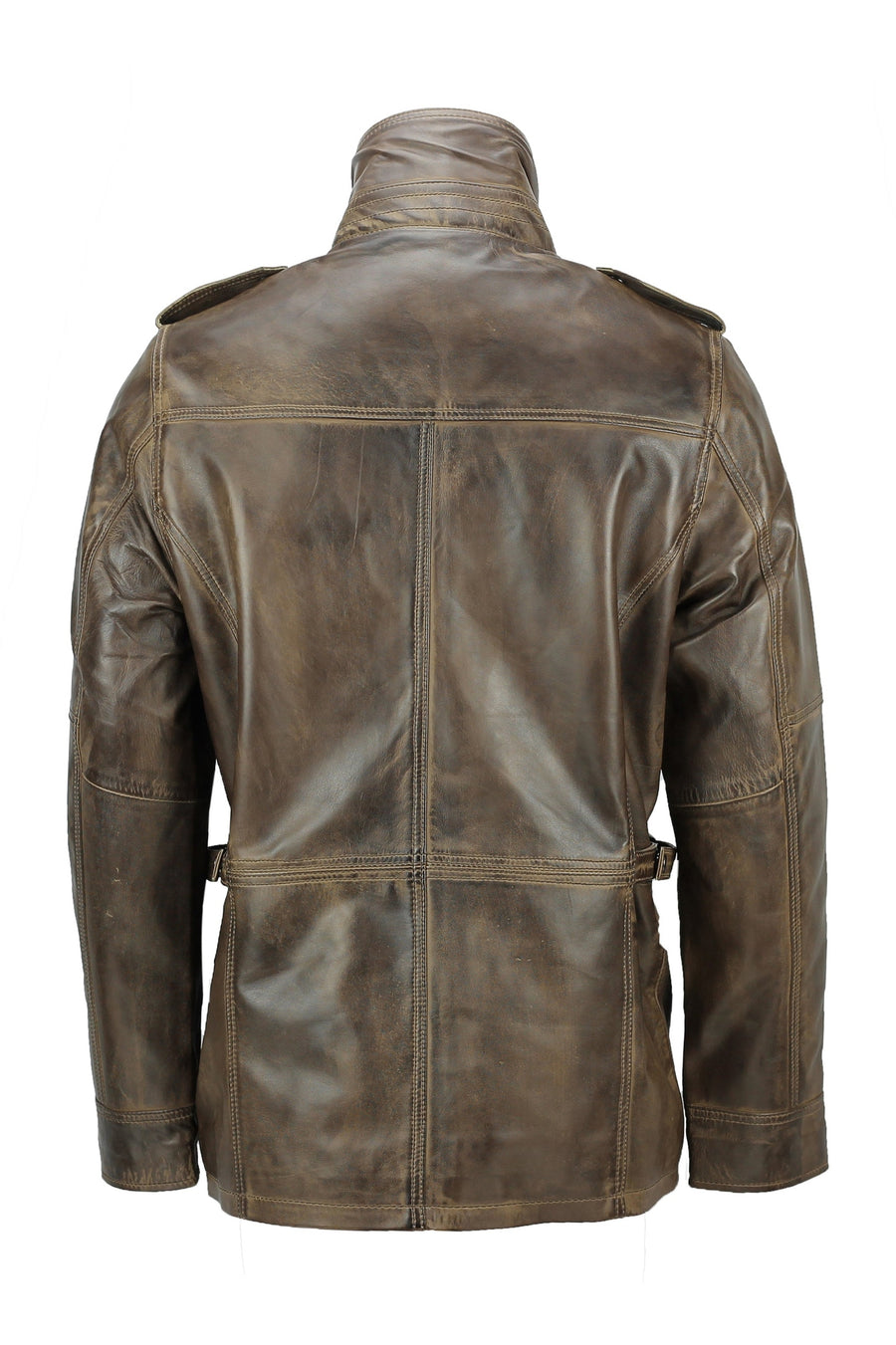 MILITARY STYLE BROWN LEATHER JACKET – XPOSED